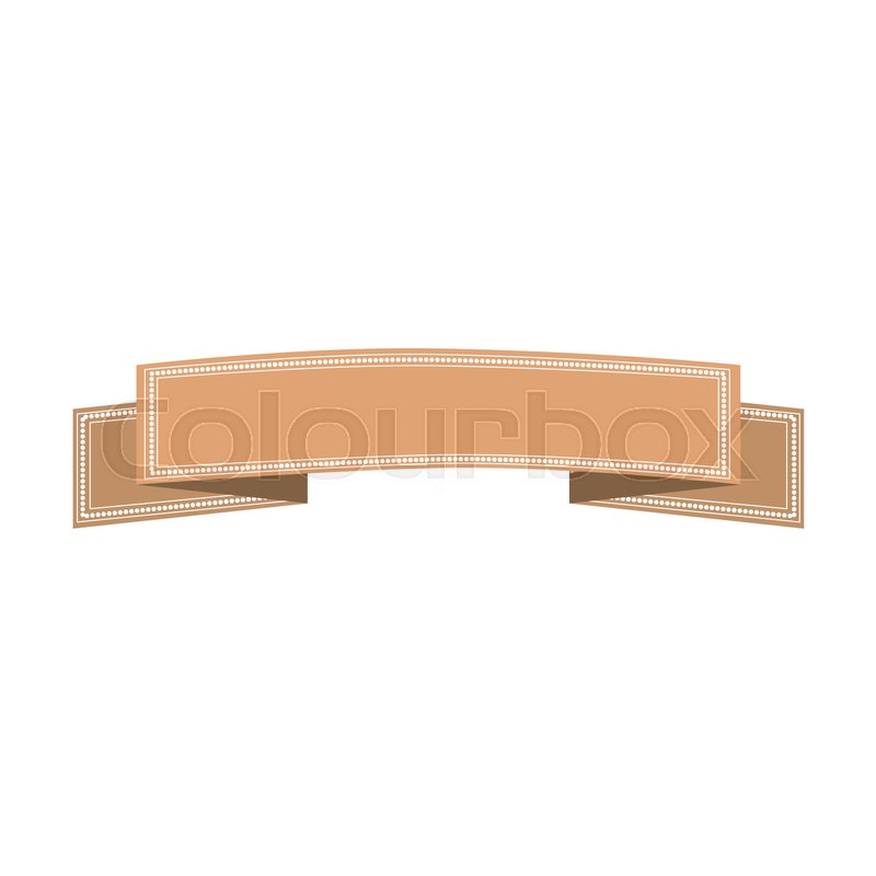 Decorative brown ribbon icon over ... | Stock vector | Colourbox