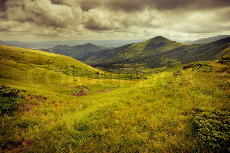 Vintage image of mountains | Stock image | Colourbox