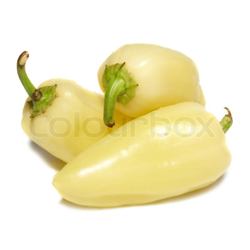 Yellow paprika isolated on the white ... | Stock image | Colourbox
