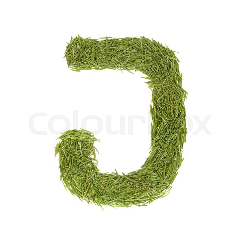 Green alphabet, letter J isolated on ... | Stock image | Colourbox