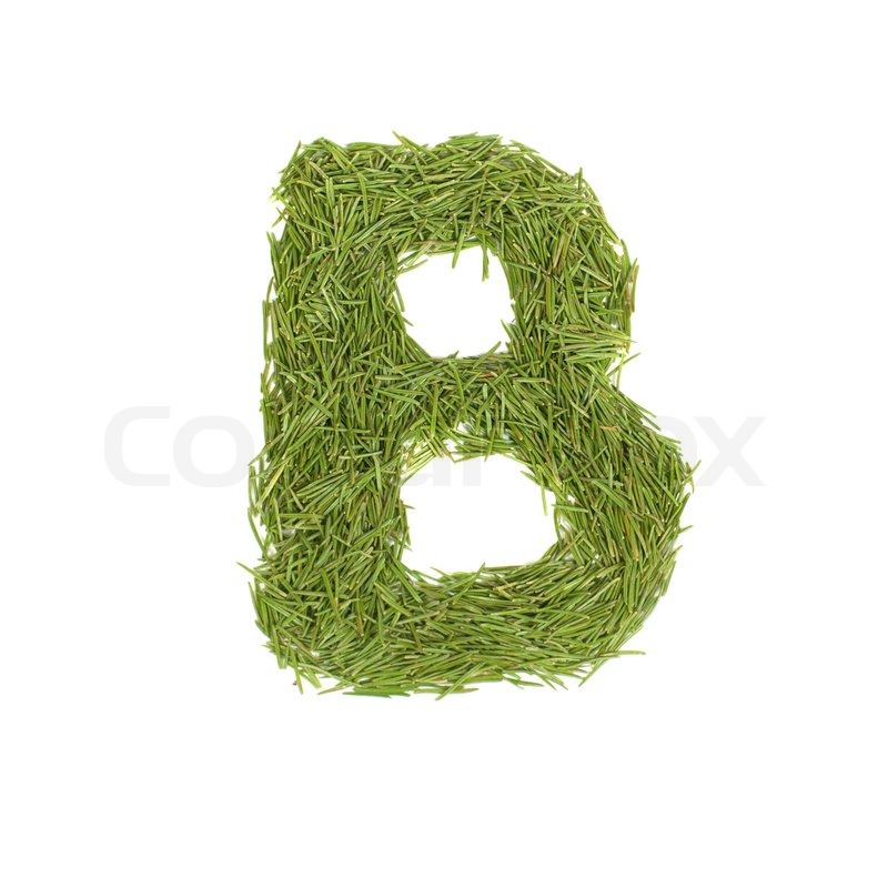 Green alphabet, letter B isolated on ... | Stock image | Colourbox