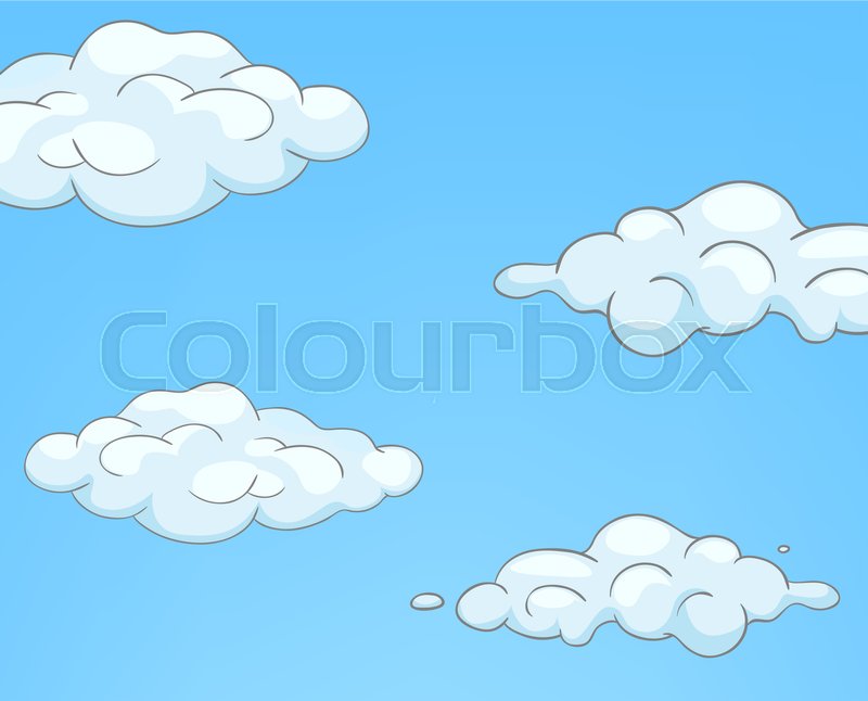Hand drawn cartoon of sky landscape. ... | Stock image | Colourbox