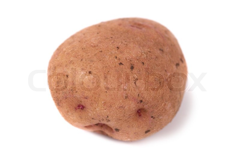 One ripe potato isolated on the white ... | Stock image | Colourbox
