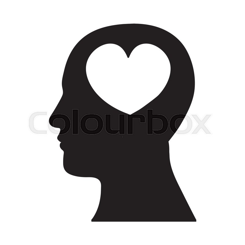 Heart cartoon inside human head icon ... | Stock vector | Colourbox