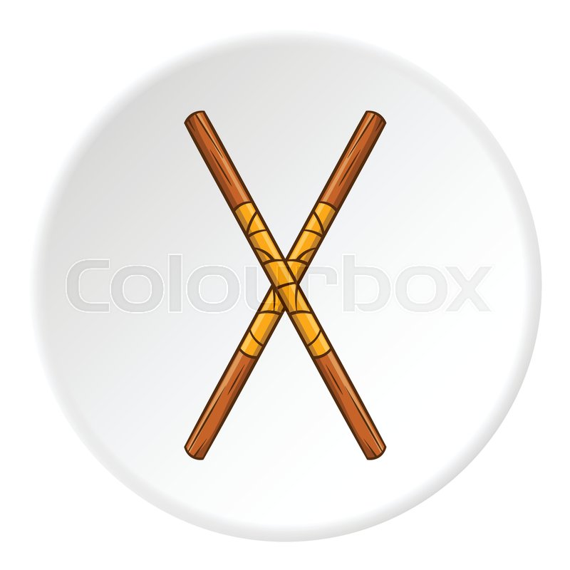 Fighting stick icon in cartoon style ... | Stock vector | Colourbox