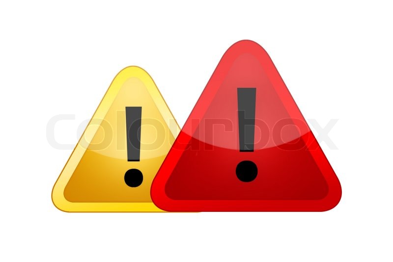 Fare advarselsskilte isoleret på hvid ... | Stock foto | Colourbox