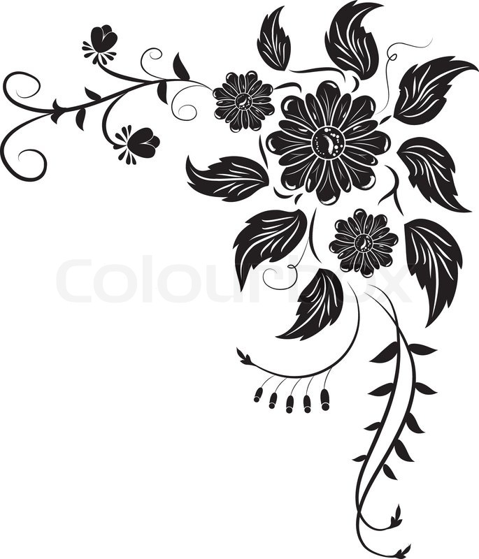 Element for design, corner flower, ... | Stock vector | Colourbox