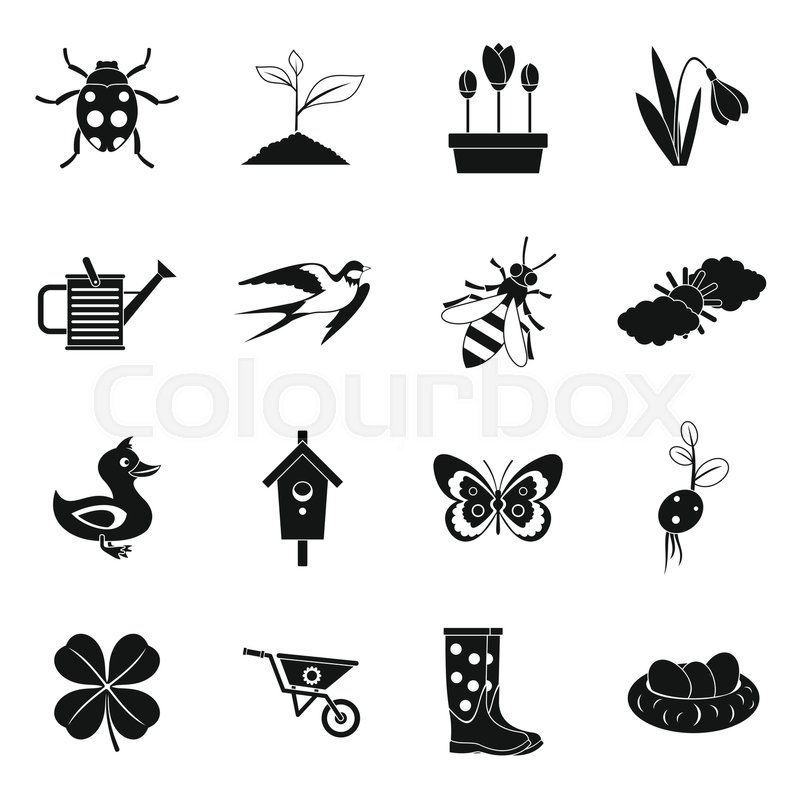 Spring icons set. Simple illustration ... | Stock vector | Colourbox