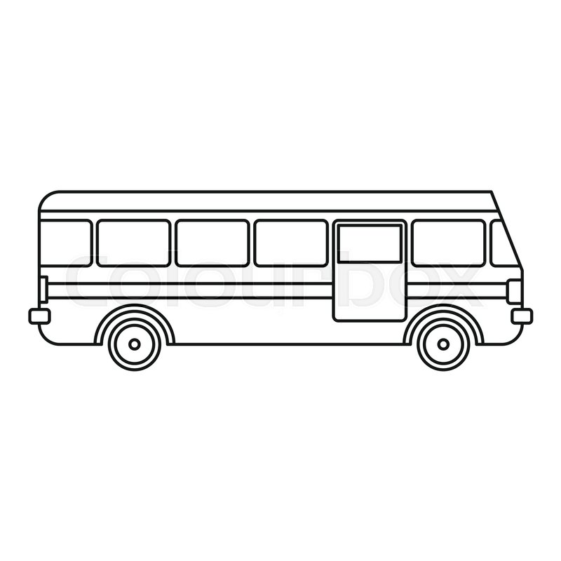 Bus icon. Outline illustration of bus ... | Stock vector | Colourbox