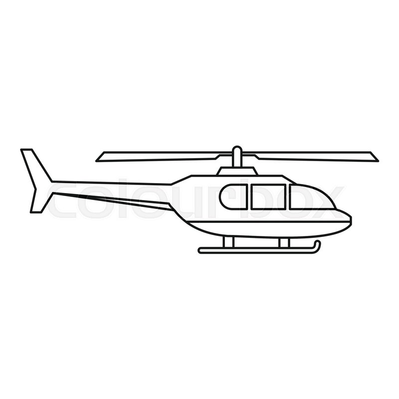 Military helicopter icon. Outline ... | Stock vector | Colourbox