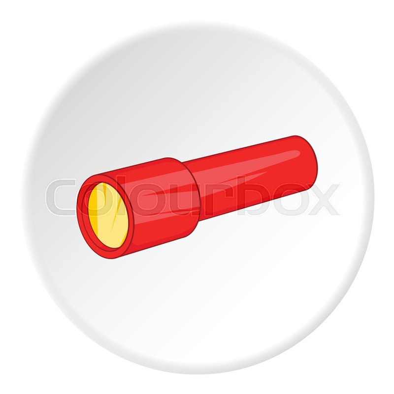 Red flashlight icon. Cartoon ... | Stock vector | Colourbox