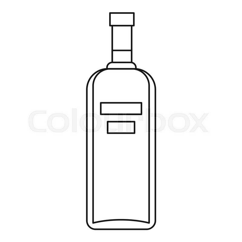 Bottle of vodka icon. Outline ... | Stock vector | Colourbox