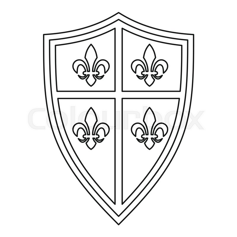 Royal shield icon. Outline ... | Stock vector | Colourbox