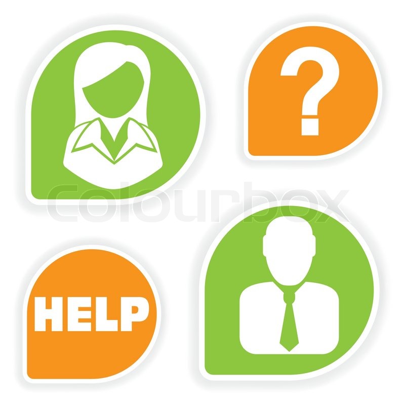 Sammeln Sie Aufkleber mit Business- ... | Stock-Vektor | Colourbox