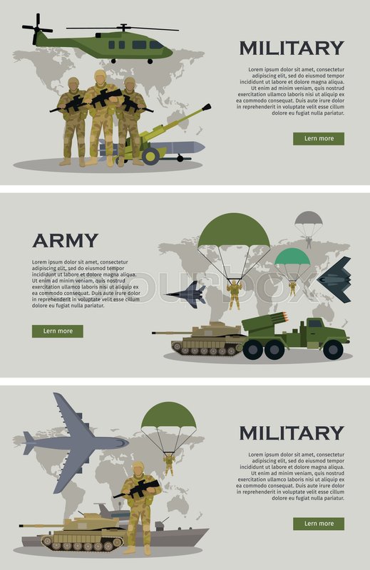 Military infographic banners with ... | Stock vector | Colourbox