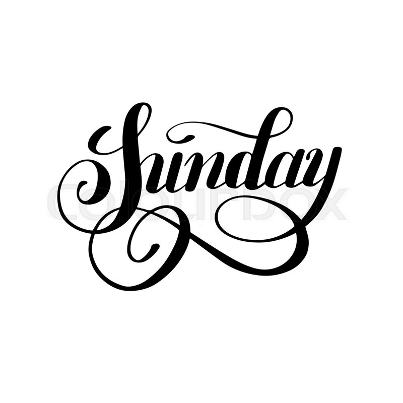 Sunday day of the week handwritten ... | Stock vector | Colourbox
