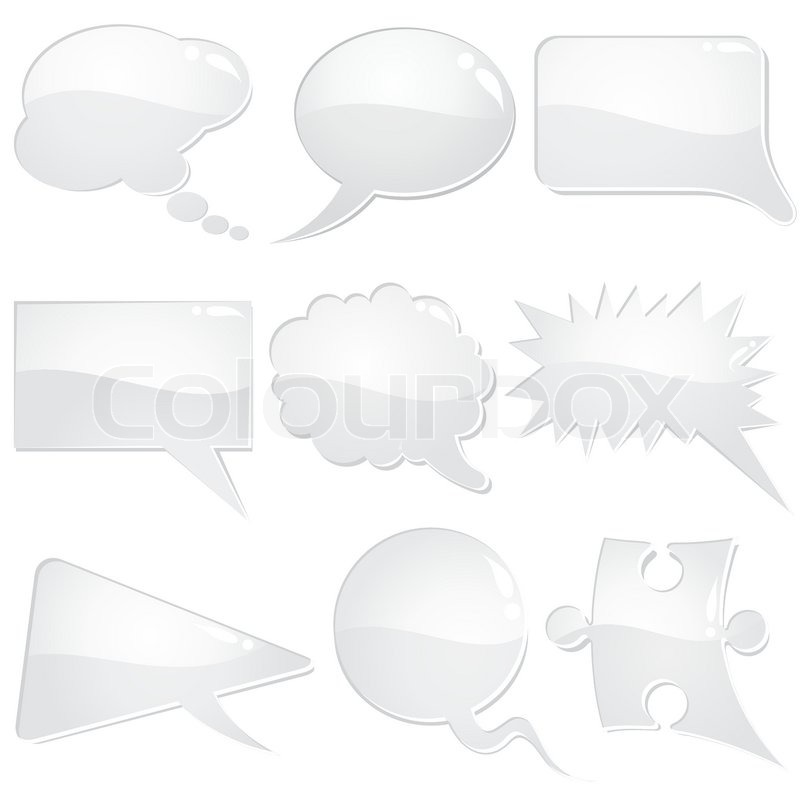 Set of speech and thought bubbles, ... | Stock vector | Colourbox