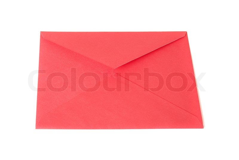 Empty red envelope isolated on white ... | Stock image | Colourbox