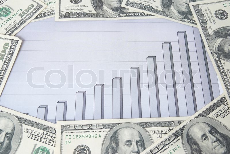 Money with chart can be used for ... | Stock image | Colourbox