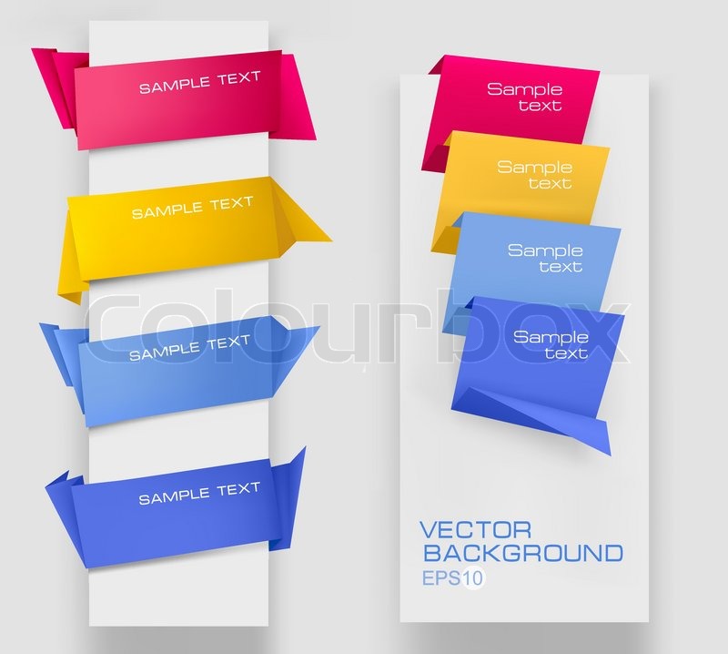 Set of colorful paper banners. Vector ... | Stock vector | Colourbox