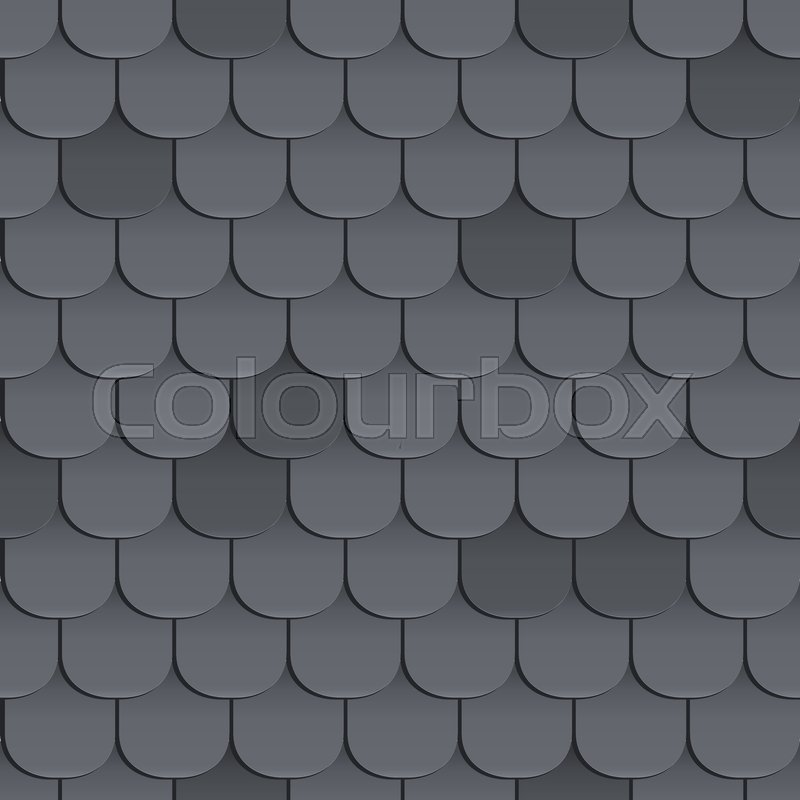Shingles roof seamless pattern. Black ... | Stock vector | Colourbox