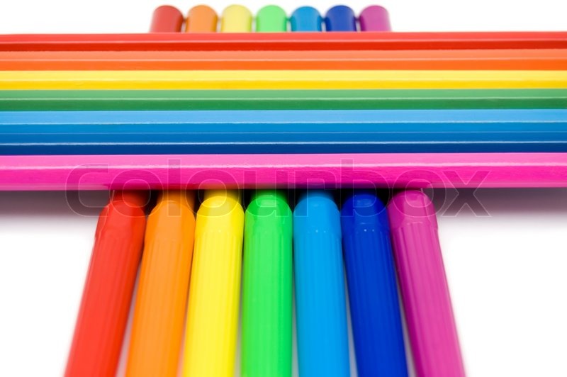 Alle regnbuens farver isoleret på hvidt | Stock foto | Colourbox