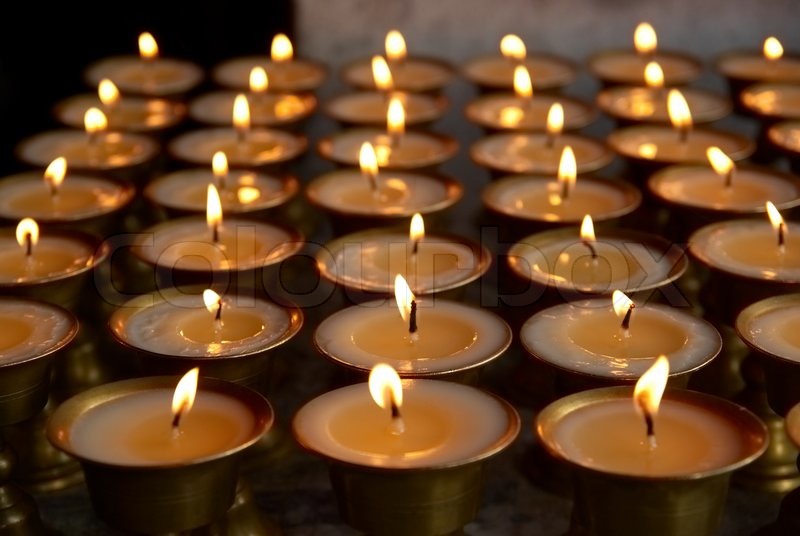 Rows of candles in the indian temple | Stock image | Colourbox
