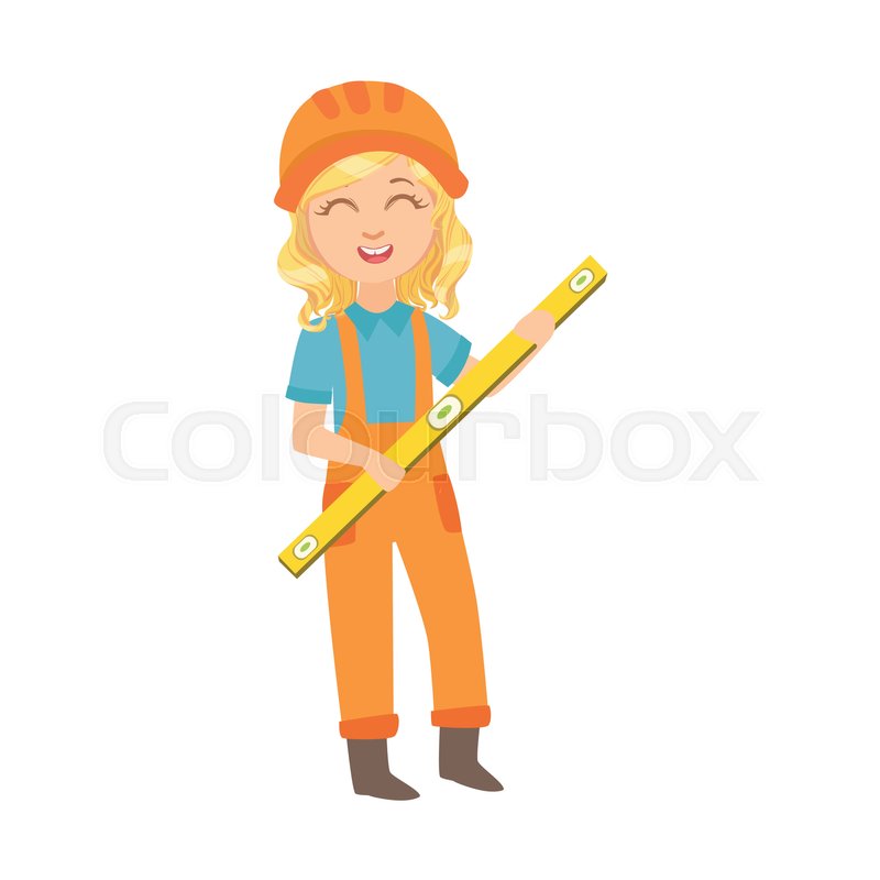Girl With The Construction Line-Up, ... | Stock vector | Colourbox