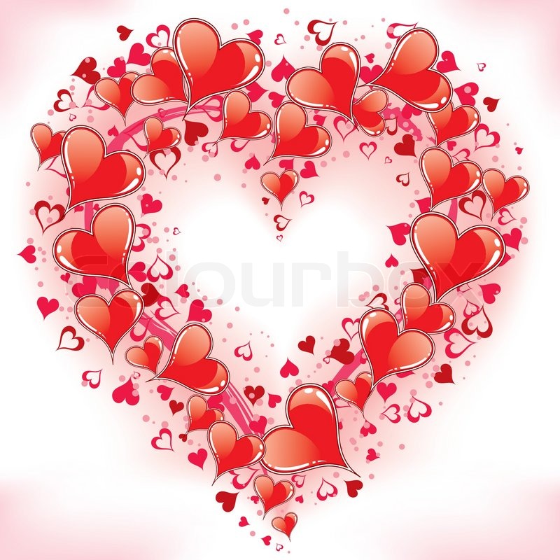 Valentinsdag baggrund med hjerter , ... | Stock vektor | Colourbox