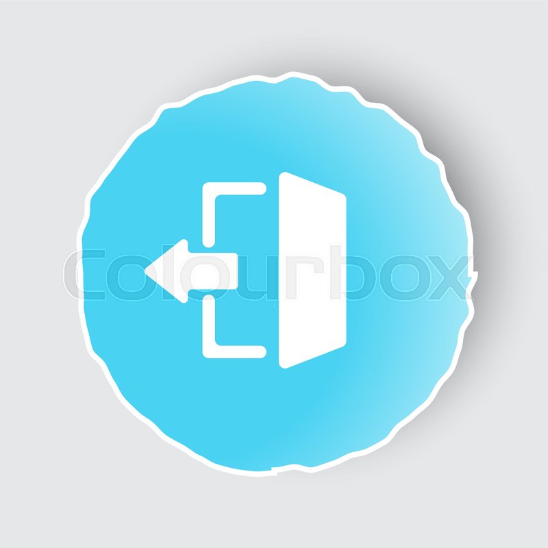 Blue app button with Exit icon on ... | Stock vector | Colourbox