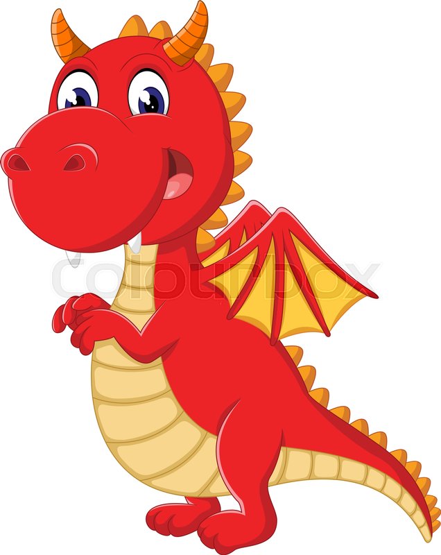 Illustration of Cute dragon flying | Stock vector | Colourbox