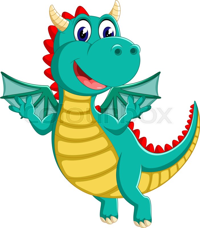 Illustration of Cute dragon flying | Stock vector | Colourbox