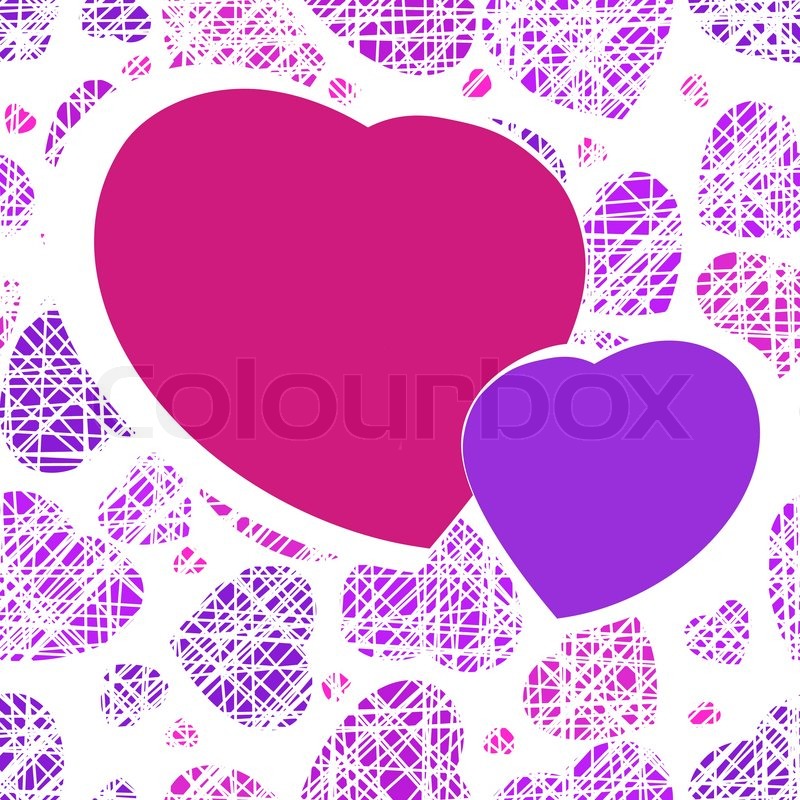 Color sketch of the two purple hearts ... | Stock vector | Colourbox