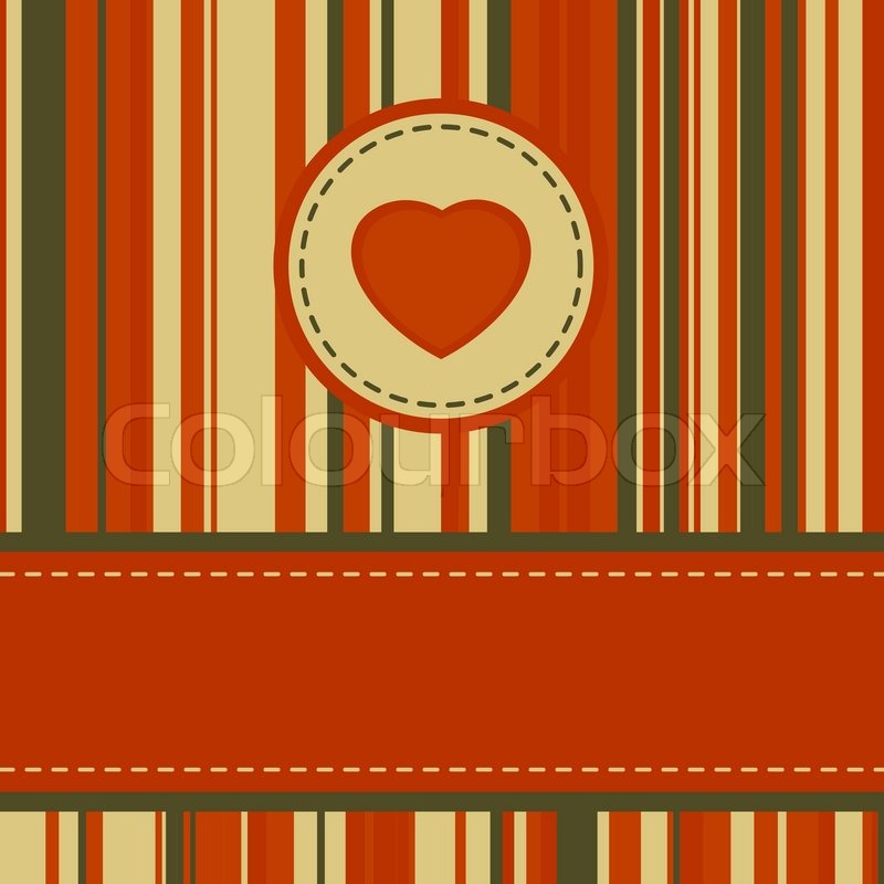 Lovely stripy card 70s retro template. ... | Stock vector | Colourbox
