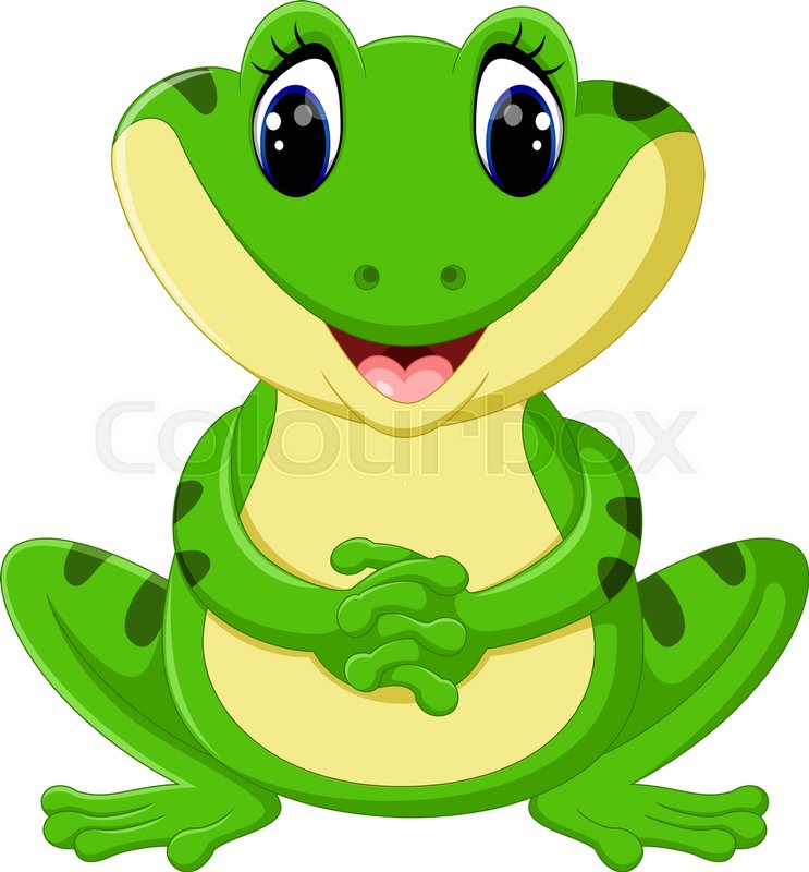 Cute frog cartoon | Stock vector | Colourbox