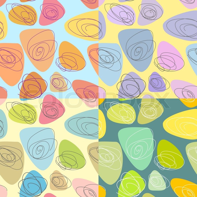 Four scribble balls with different ... | Stock vector | Colourbox