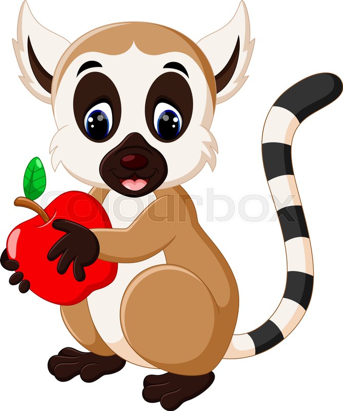 Cute Cartoon Lemur