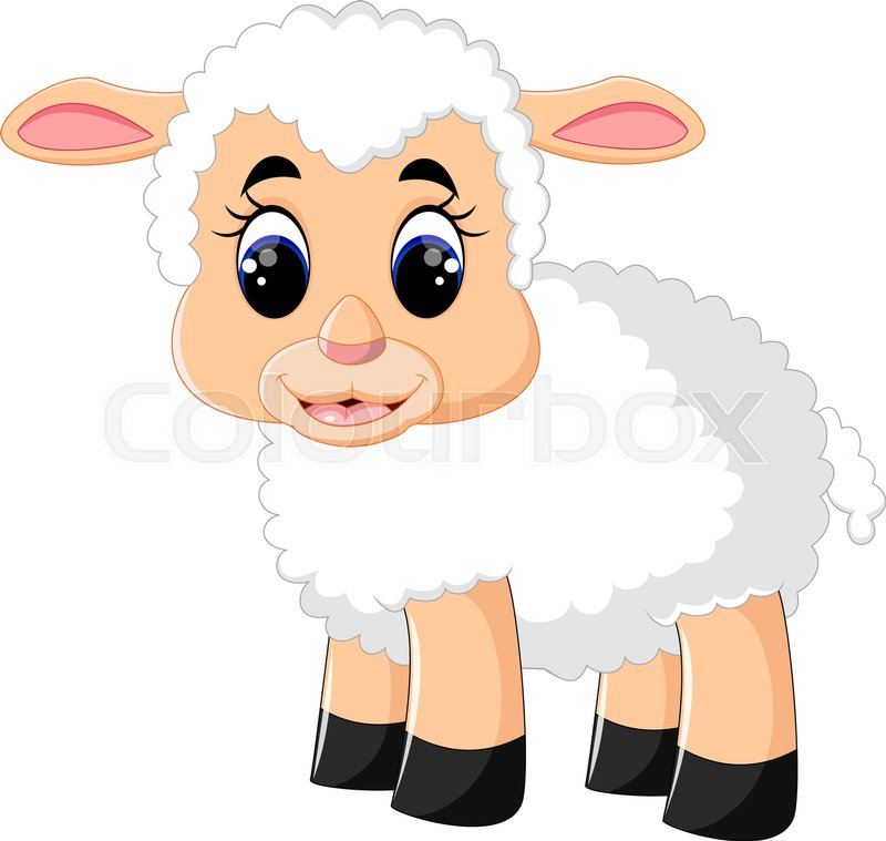 Cute sheep cartoon | Stock vector | Colourbox