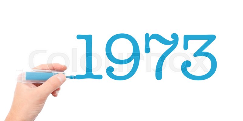 The year of 1973written with a marker | Stock image | Colourbox
