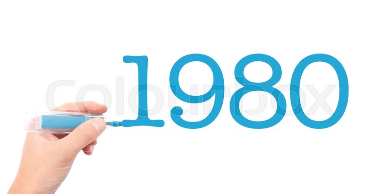 The year of 1980written with a marker | Stock image | Colourbox
