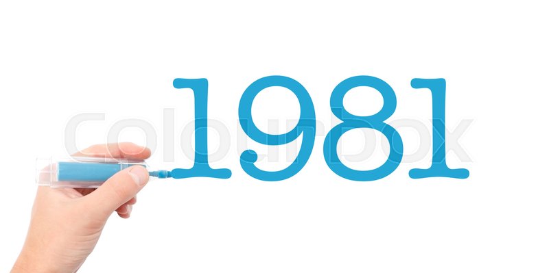 The year of 1981written with a marker | Stock image | Colourbox