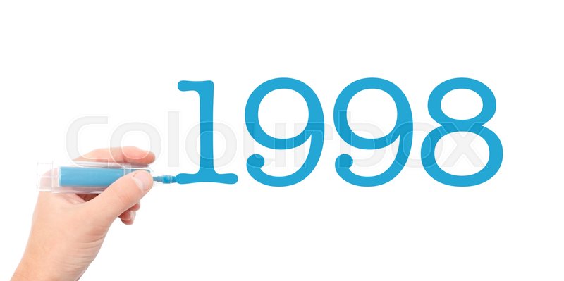 The year of 1998written with a marker | Stock image | Colourbox