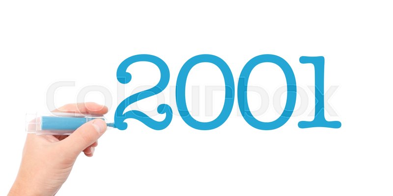 The year of 2001written with a marker | Stock image | Colourbox