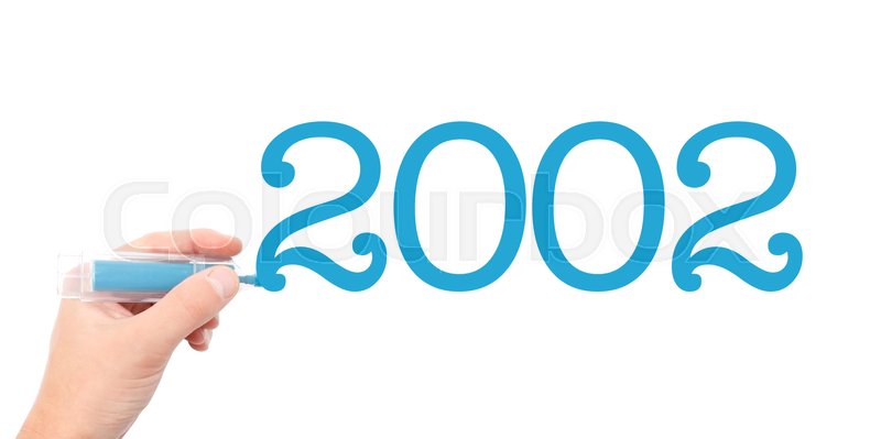 The year of 2002written with a marker | Stock image | Colourbox
