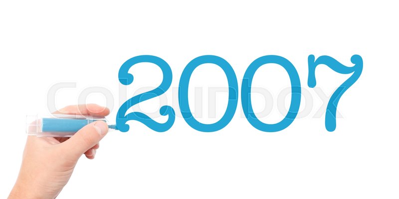 The year of 2007written with a marker | Stock image | Colourbox