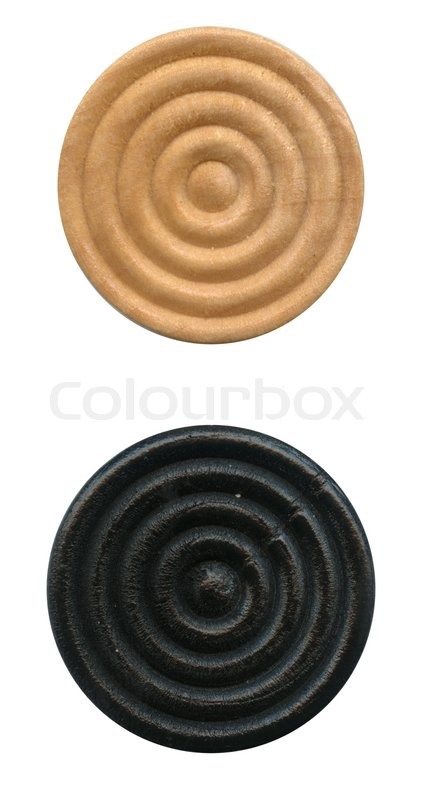 Draughts pieces isolated on white ... | Stock image | Colourbox