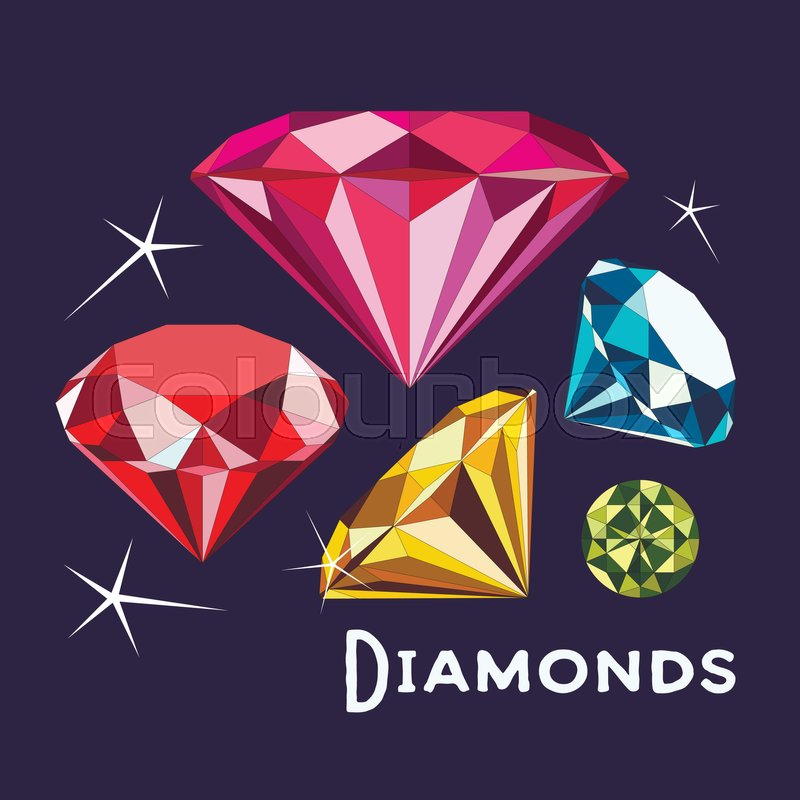 Set of Diamonds. Vector illustration ... | Stock vector | Colourbox