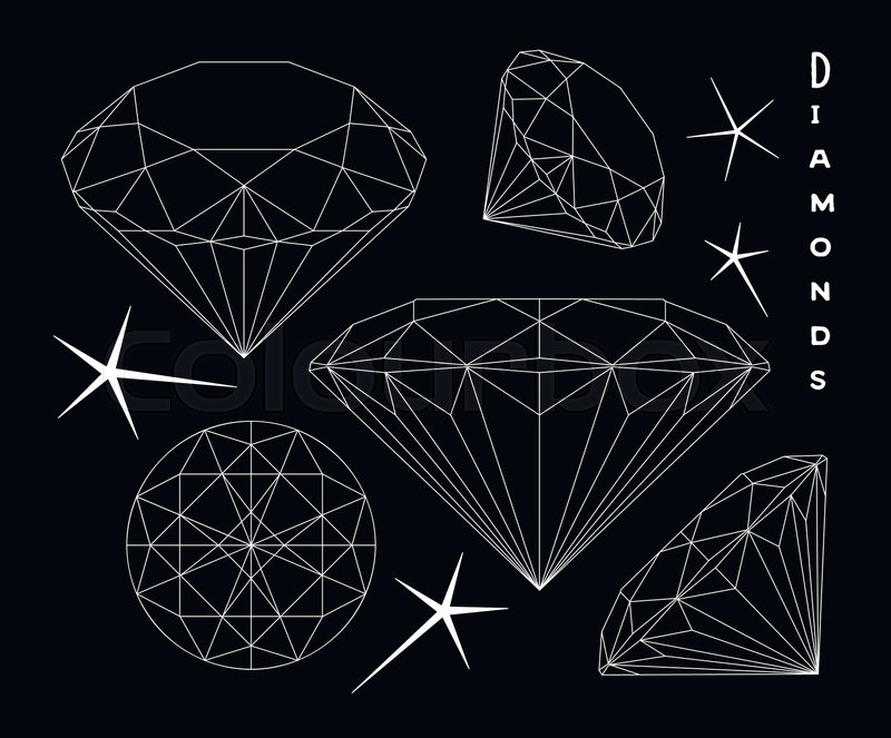Set of Diamonds. Vector illustration ... | Stock vector | Colourbox