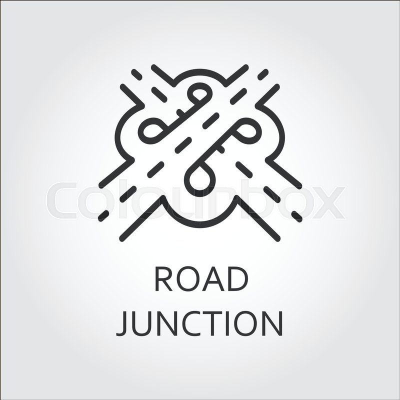 Label of road junction, icon in ... | Stock vector | Colourbox