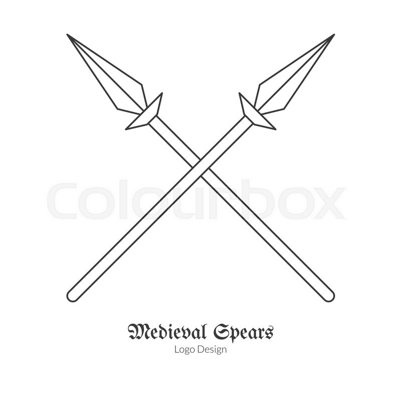 Medieval crossed spears, lances. ... | Stock vector | Colourbox